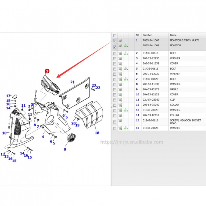 Excavator Computer Monitor 7835-34-1002 7835-34-1003 For Komatsu PC200 ...